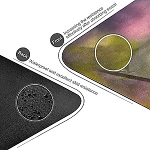 GOODOLD Butterfly and Pink Flower Yoga Mat, 71 x 26 Inch Non-slip Yoga Mats Folding Travel Exercise Mat Indoor Outdoor Gym Pilates with Storage Bag for Women Men