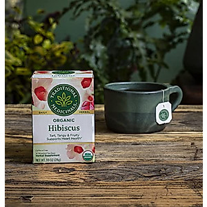 Traditional Medicinals Tea, Organic Hibiscus, Supports Your Cardiovascular System, 16 Tea Bags