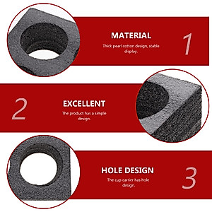 2Pcs Takeout Coffee Cup Bottle 8 Cup Carry Holder Black Takeout Cup Holders Foam Hot or Cold Drinks Cup Trays to Go Drink Holder for Package Delivery Service/162 (Color : Black 8 Hole ( Color : Black