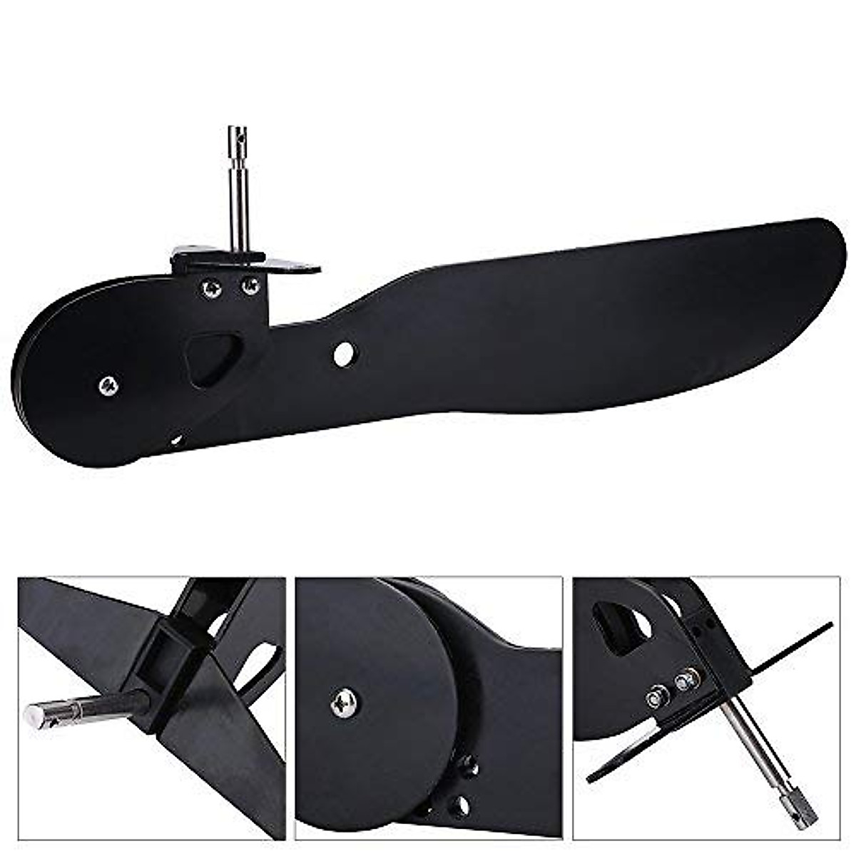 Kayak Canoe Rudder Foot Direction Control Tackle Kits Angling Boat Watercraft Recreation Water Sports Plastic Black