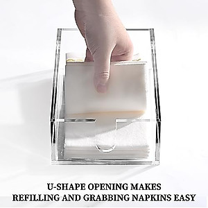 Acrylic Napkin Holder, Clear Modern Design Guest Towel Holder Tray for Bathroom, Acrylic Hand Towel Holder for Bathroom, Kitchen, Acrylic Tray Perfect for Paper Hand Towels & Bathroom Accessories