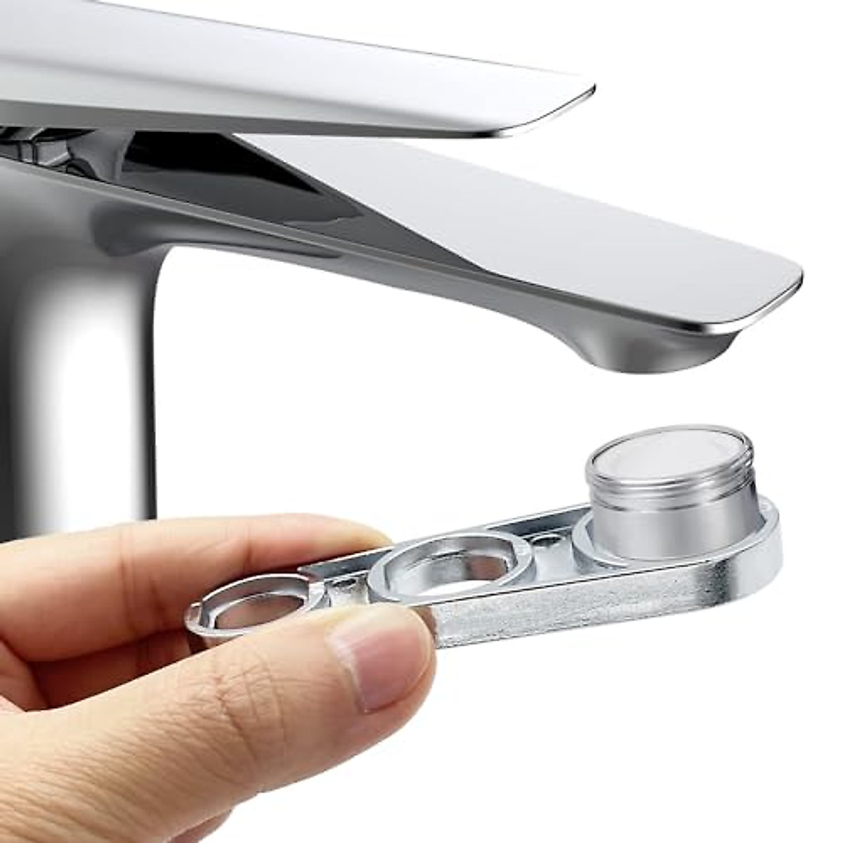 Saipe 2pcs Faucet Aerator Removal Wrench Tool, Multi-Use Faucet Aerator Key 6 Sizes 16/18/20/22/24/28mm Sink Aerator Wrenches for Kitchen Bathroom Faucet Parts