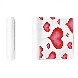 My Little Nest Watercolor Pink Hearts Pattern Hand Towels Soft Bath Towel Absorbent Kitchen Fingertip Towel Quick Dry Guest Towels for Bathroom Gym Spa Hotel and Bar 30 x 15 Inch