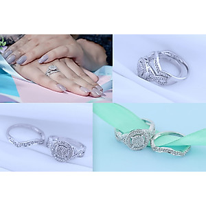 Dazzlingrock Collection Round White Diamond Twisted Swirl Engagement Ring Set for Women (0.51 ctw, Color I-J, Clarity I2-I3) in 925 Sterling Silver Size 6