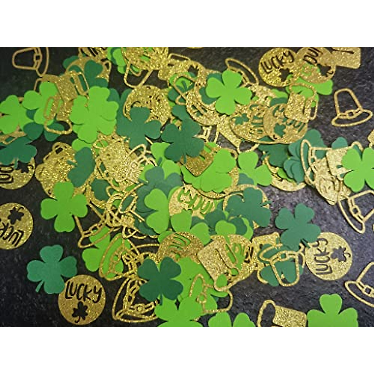 St Patricks Day Confetti Glitter,Good Luck Coin Confetti,Leaf Glitter Confetti,St Patricks Day Confetti Decorations with St Patricks Hat and St Patricks Beer,Lucky One Birthday Decorations,St Patricks Day Decorations