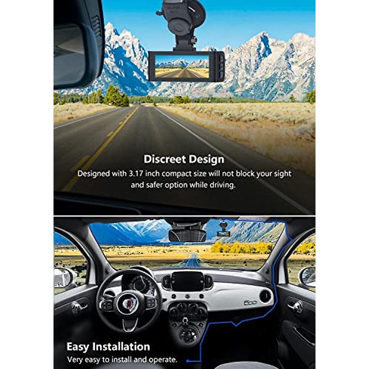 REDTIGER F7NS 4K Dash Cam with Wi-Fi GPS Front and Type c hardwire kit