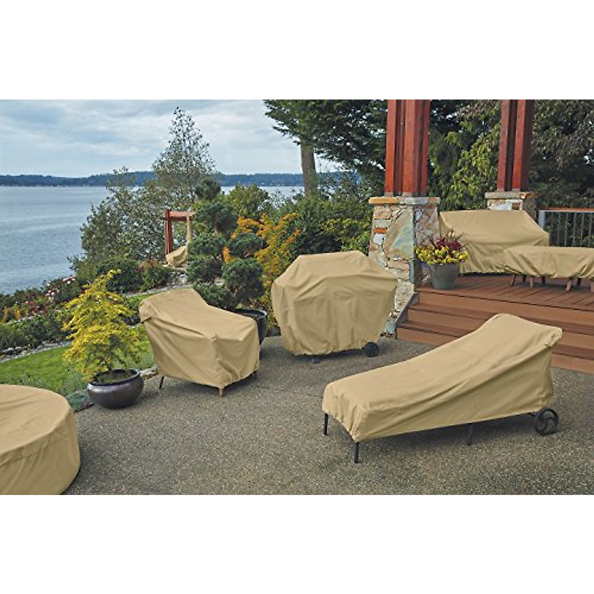 Classic Accessories Terrazzo Water-Resistant 45.5 Inch Patio Cushion and Cover Storage Bag,, Patio Furniture Covers