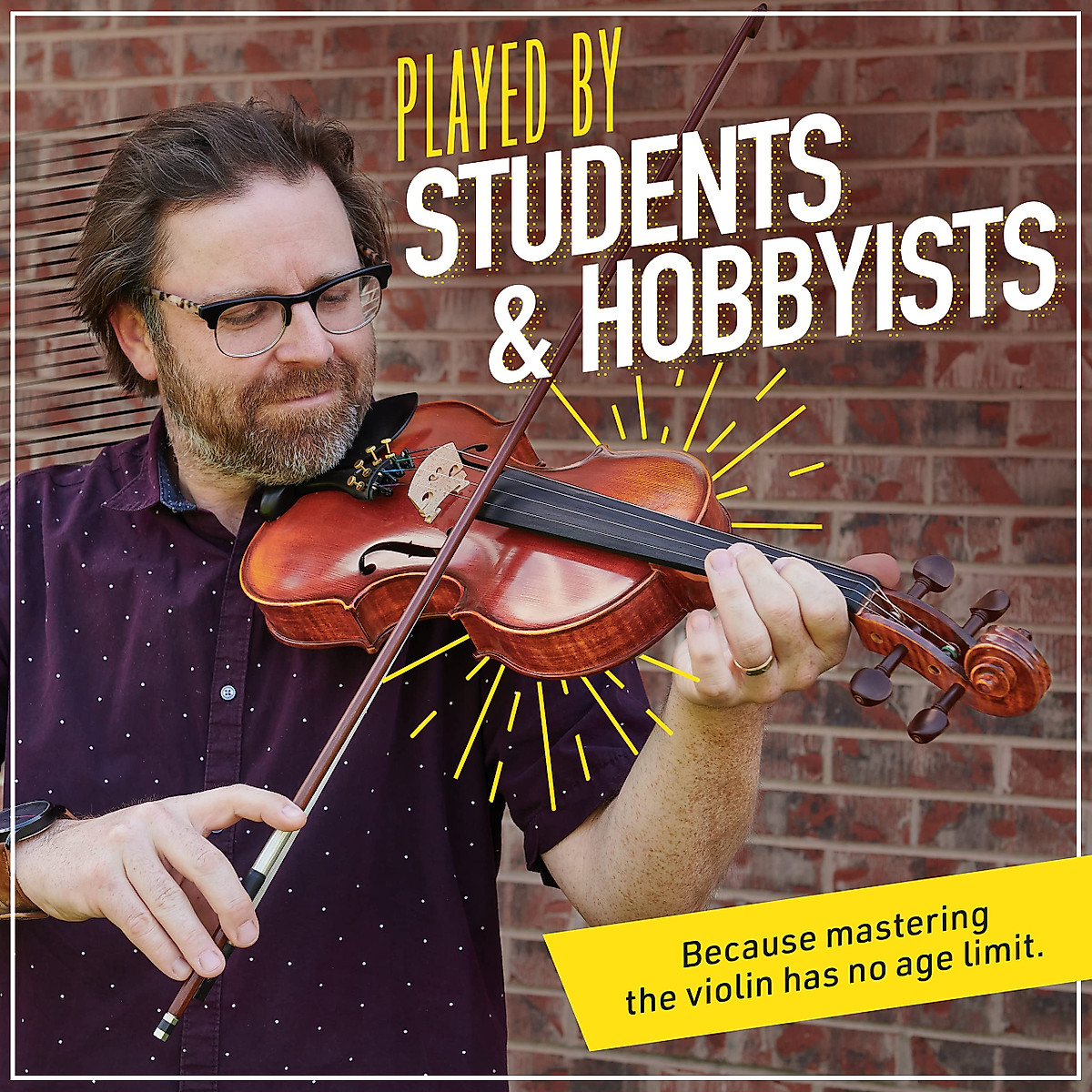 Mendini by Cecilio Violin 4/4 Full Set for Beginners - Fiddle MV 300 Satin Antique Finish