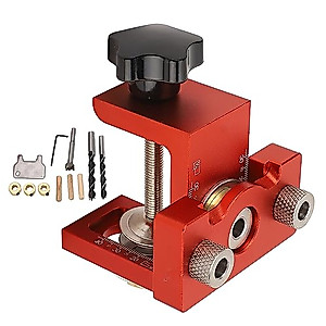 Pocket Hole Jig Kit 3 in 1 Round Dowel Woodworking Holes Locator Furniture Panel Splicing Tool, for Easy Furniture Assembly and Strong Wood Joints