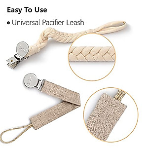 YMVV Modern Pacifier Clips for Boys and Girls,Handmade Braided Rope Unisex Design Universal Paci Clip Fits Most Pacifier Styles 5 Pack