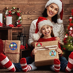 HOWAF Christmas Stickers, 96pcs Assortment Holiday Sticker Round Xmas Label Stickers Gift Stickers Kids Stickers for Crafts, Scrapbooking, Card Making, Christmas Party Supplies, 24 Patterns, 4cm