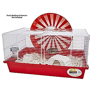 Ferplast "Coney Island Theme Modular Hamster Cage Featuring XXL 11.75-Inch Diameter Exercise Wheel, Includes All Accessories, 19.7L x 13.8W x 9.8H Inches,