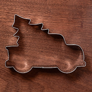 LILIAO Pickup Truck with Christmas Tree Cookie Cutter - 4.9 x 3.6 inches - Stainless Steel