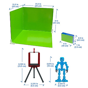 Zing Klikbot Zanimation Studio - Includes 2 Klikbots, Phone Stand/Holder and 2 Sided Backdrop Screen, for Ages 6 and Up
