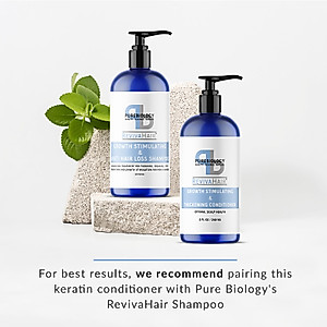 Pure Biology 8 Fl Oz Biotin Conditioner Volumizing Hair Conditioner with Coconut Oil, Argan Oil & Rosemary Oil for Thinning Hair & Dry Hair