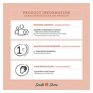 South Shore Flam Dining Chairs, 2, White and Wood