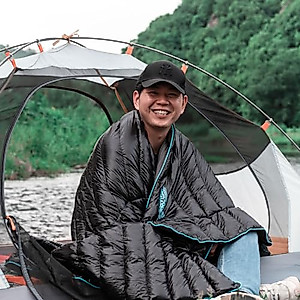 ZOOOBELIVES Ultralight Down Camping Blanket - 1.35lbs, 650 Fill Power Puffy Quilt. Compact & Warm Comforter for Travel, Beach, Hammock, Backpacking - Elevate Your Outdoor Comfort - AlpliveR300