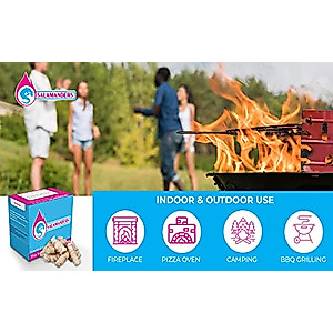 Salamanders Fire Starters 32 pcs | Natural Firestarter's for BBQ, Campfires, Fireplace, Charcoal, Wood Stove, Fire Pit, Pizza Oven and Smokers | All Weather, Non-Toxic | Indoor/Outdoor Use