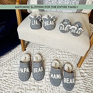 Dearfoams Easter Basket Stuffers Gifts for Kids Toddler Baby Slipper, Light Grey Lil Bear, 1 US Unisex big