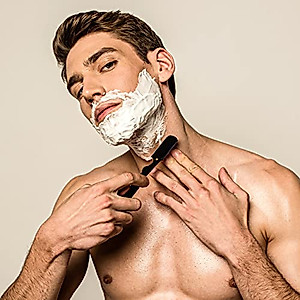 Utopia Care Professional Barber Straight Edge Razor Safety with 100-Pack Derby Blades - 100 Percent Stainless Steel (Black)