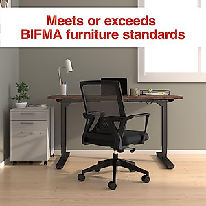 STAPLES Cartwright Fabric Swivel Task Chair, Ergonomic Office Chair with Adjustable Tilt Lock, Mesh Back and Lumbar Support, Black