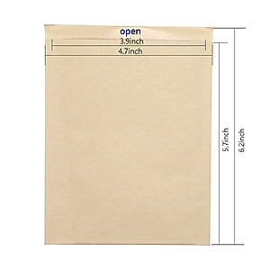 BaShiDer Wax Paper Bags Glassine 3.9 x 5.7-inch Sleeves Little Paper Treat Snack Bags for Cookie Potato Chips Dessert(100Pcs)