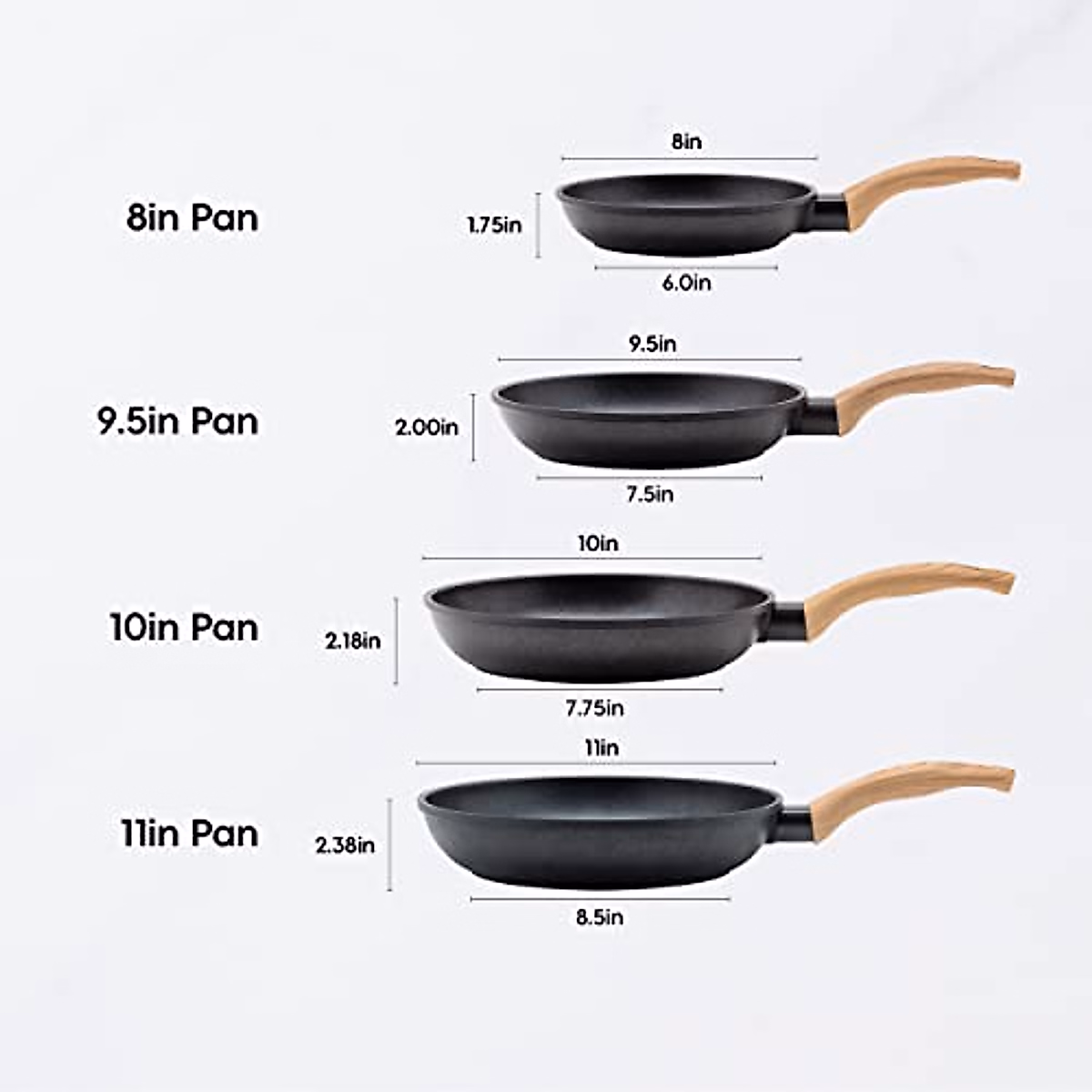 IRIS USA 10 Inch Non-Stick Frying Pan, Skillet with MEGASTONE™ Coating for Healthy Cooking, Everyday Cookware, PFOA Free