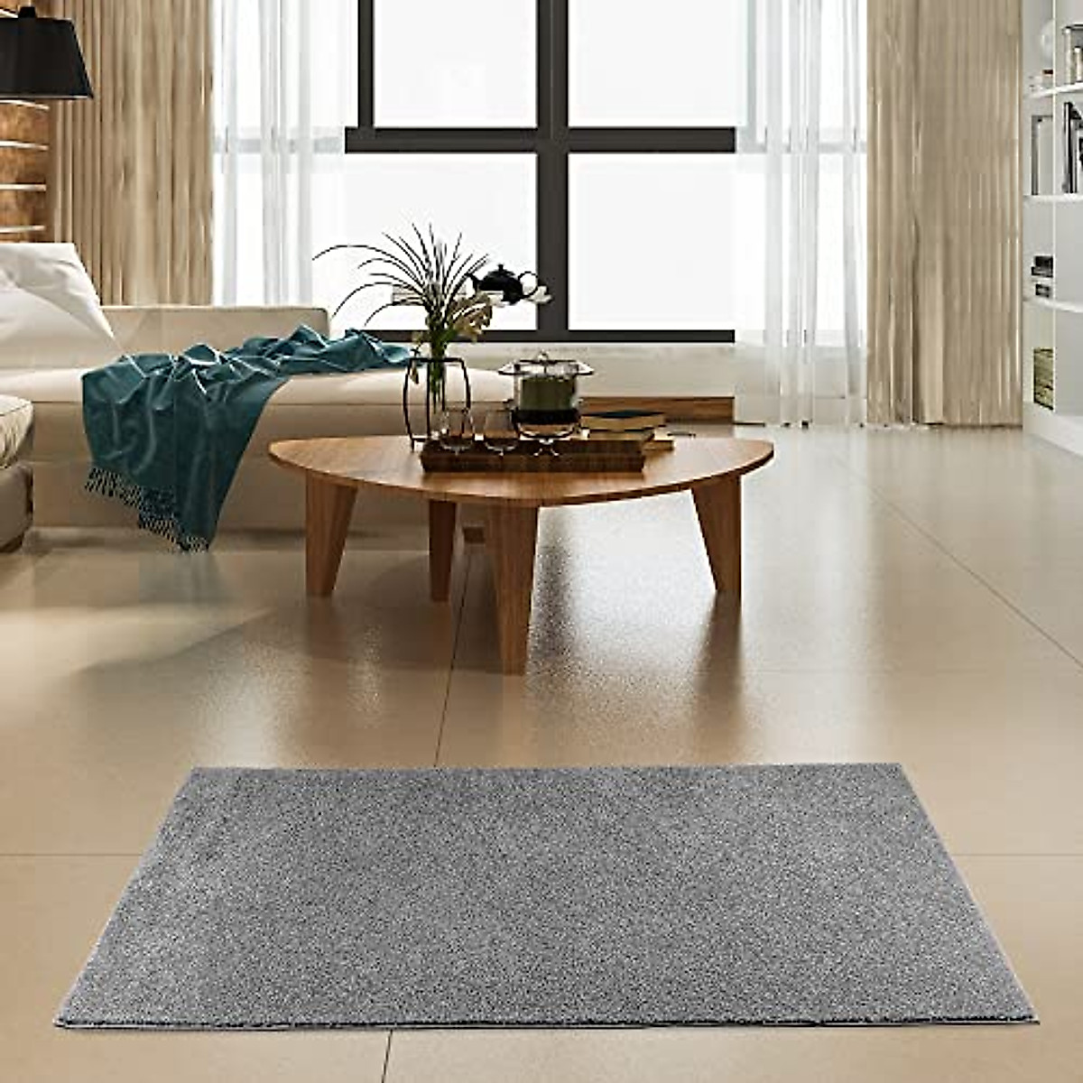 Furnish my Place Grey 3' x 5' Solid Color Rug Made in USA