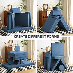 N&V Modular Kids Play Couch, Child Sectional Sofa, Bedroom and Playroom Furniture for Toddlers, Convertible Foam and Floor Cushion for Boys and Girls
