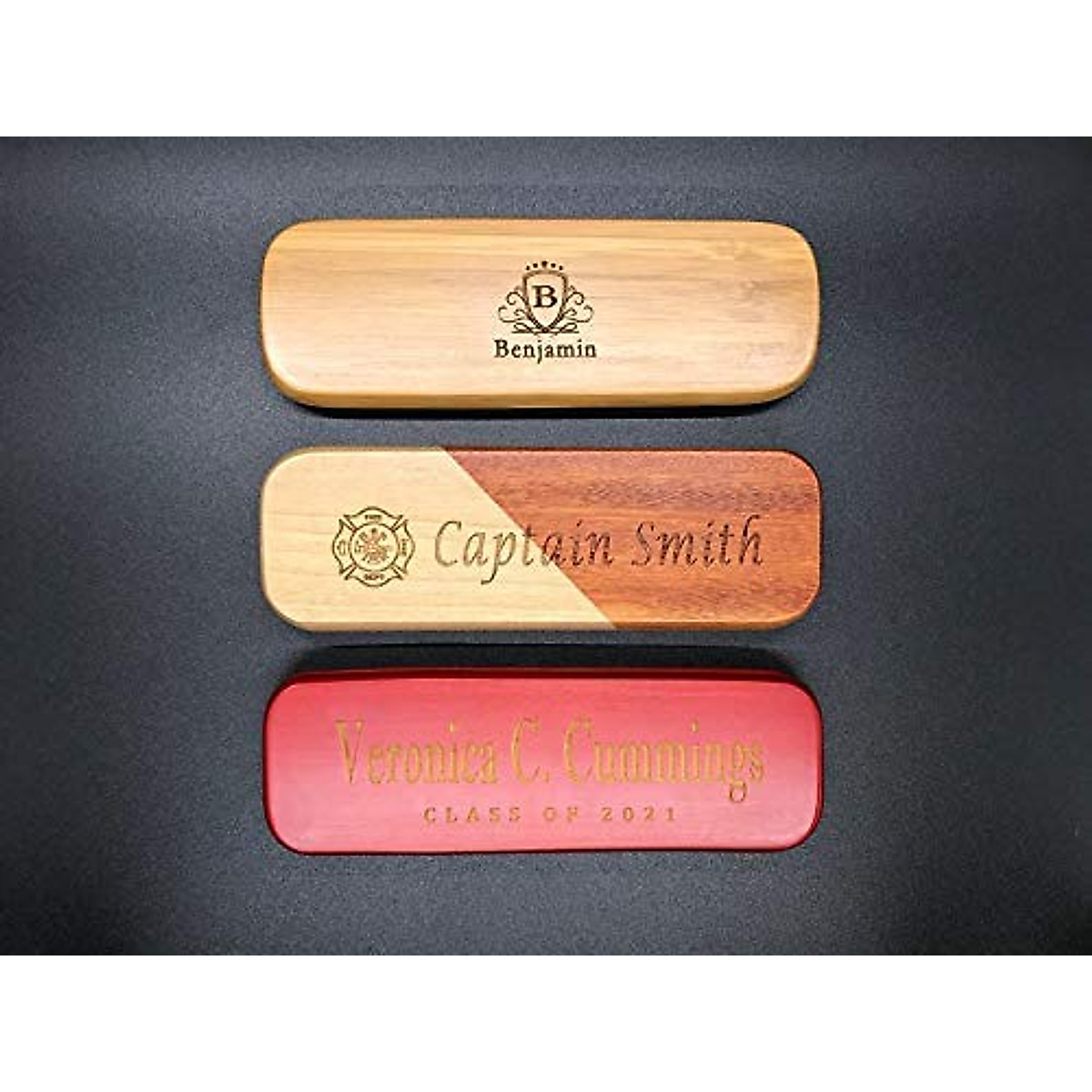 Custom Engraved Wood Pen Set With Maple and Rosewood Finish, Executive Pen and Box With Free Personalization