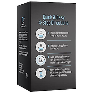 Retainer Cleaner Tablets Invisalign Cleaner - FSA HSA Approved - Remove Odors Discoloration Stains and Plaque 4 Month Supply Denture Cleaner for Retainers and Mouth Guards Denture Bath Fresh Mint