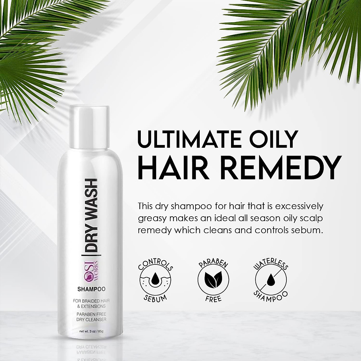 Her Imports OSI Works Dry Wash Shampoo – Water-free Dry Shampoo - Spray Bottle For Hair Dirt Removal - Travel Size Dry Shampoo - Waterless Shampoo Spray