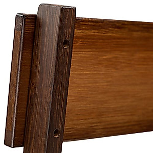 AbocoFur Bamboo Portable Floor Chair, Japanese Style Legless Tatami Chair with Back Support, Home Bay Window Lazy Backrest Chair, Meditation Floor Seating for Living Room, Bedroom,Walnut