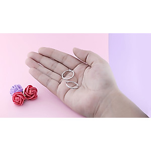 Dazzlingrock Collection Round White Diamond Illusion Set Huggies Hoop Earrings for Women (0.06 ctw, Color I-J, Clarity I2-I3) in 925 Sterling Silver