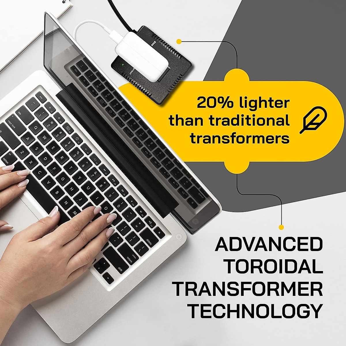 ELC 100-Watt Voltage Converter - Step Down - 220v to 110v / 240v to 120v Travel Power Converter - for Hair Straightener, Hair Dryer, Laptops and Chargers, CE Certified [3-Years Warranty]