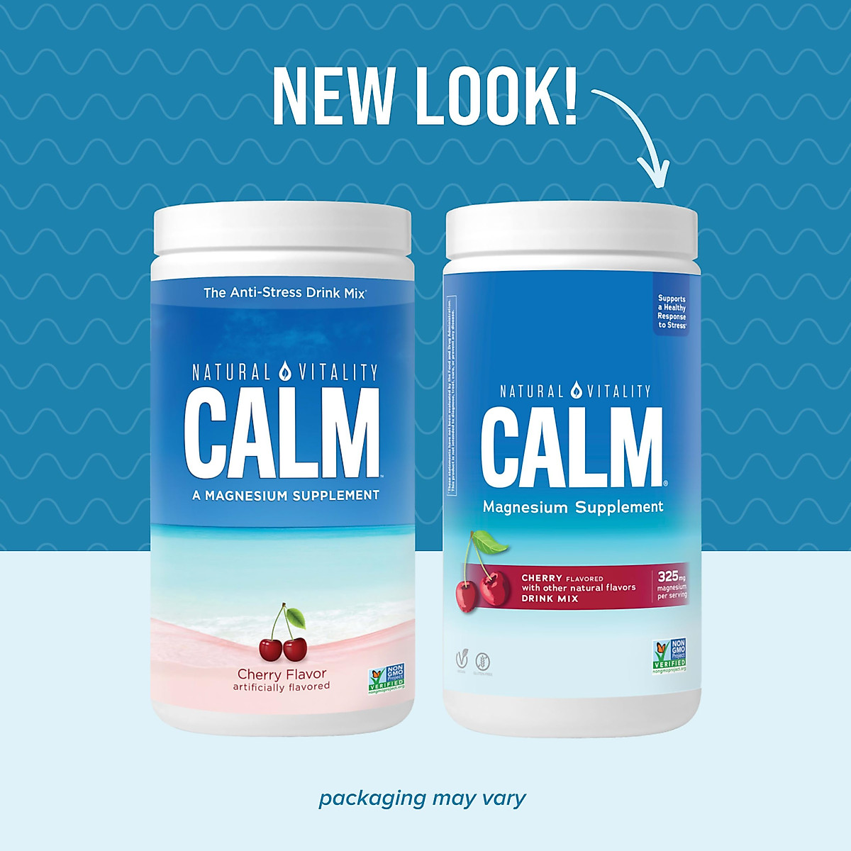 Natural Vitality Calm, Magnesium Citrate Supplement, Anti-Stress Drink Mix Powder - Gluten Free, Vegan, & Non-GMO, Raspberry Lemon, 16 oz (Pack of 1) & 0.12 oz (Pack of 30)