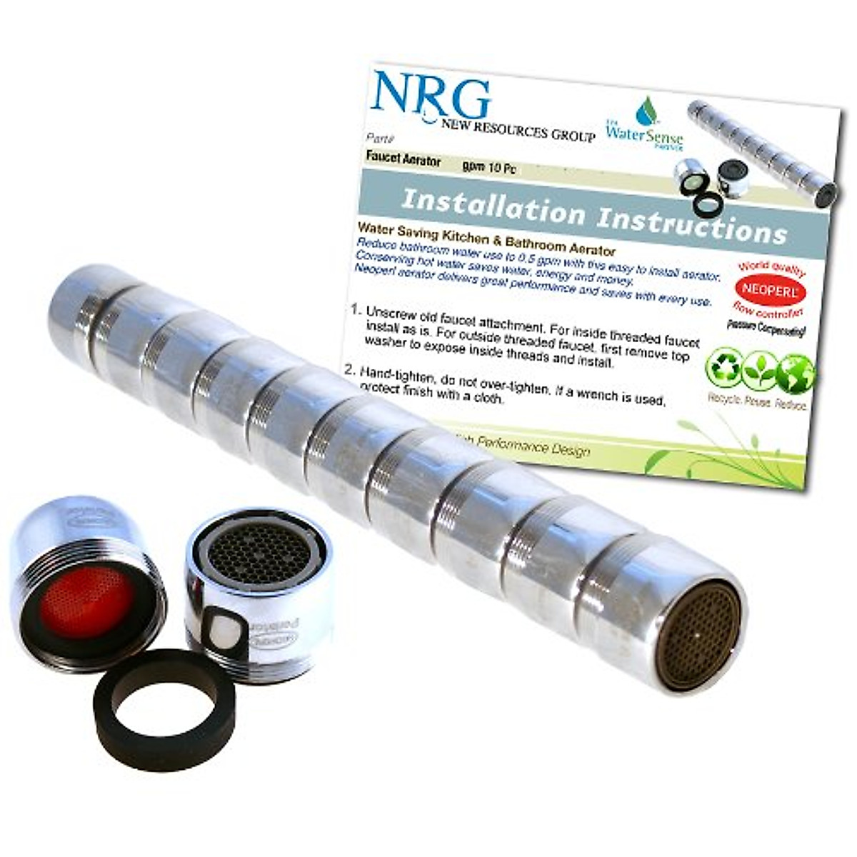 10 pc Lifesaver Pro-PACK 2.2 GPM Neoperl Faucet Aerator Dual Threaded/Aerated Full Stream