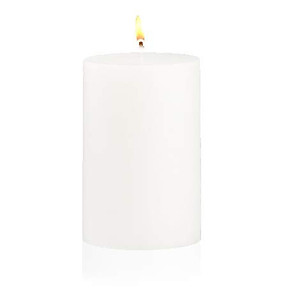 4" x 6" White Pillar Candle Unscented Solid Color Hand Made , Dripless