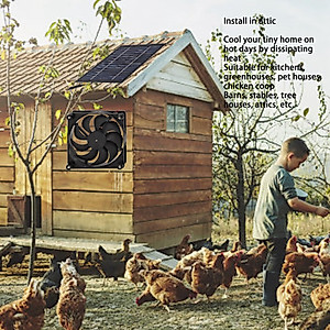 Solar Panel Fan Kit, 50W Solar Powered Exhaust Fan, Outdoor Portable Solar Attic Fan for Chicken Coops, Greenhouse, Sheds, Pet House, Window Exhaust, without Power Storage Function