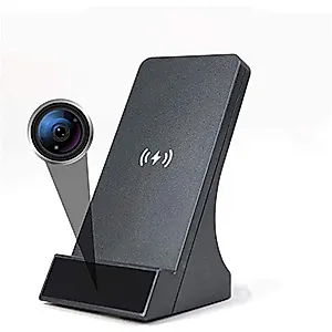 LIZVIE Wireless Charger with Spy Hidden Camera, 1080P HD Mini Smart Nanny Security Cam WiFi Remote Viewing/Night Vision/Motion Detection
