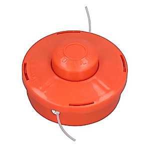Raguso Trimmer Head Replacement, Plastic Universal String Trimmer Head Replacement M10 Bottom Thread Closely Fitting Orange for Garden Tool