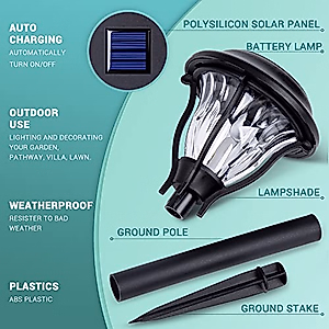 SOLPEX Solar Outdoor Lights Pathway, 6 Pack LED Solar Path Lights, Solar Garden Lights Outdoor Waterproof, Solar Powered Pathway Lights for Yard, Pathway, Lawn (Warm White)