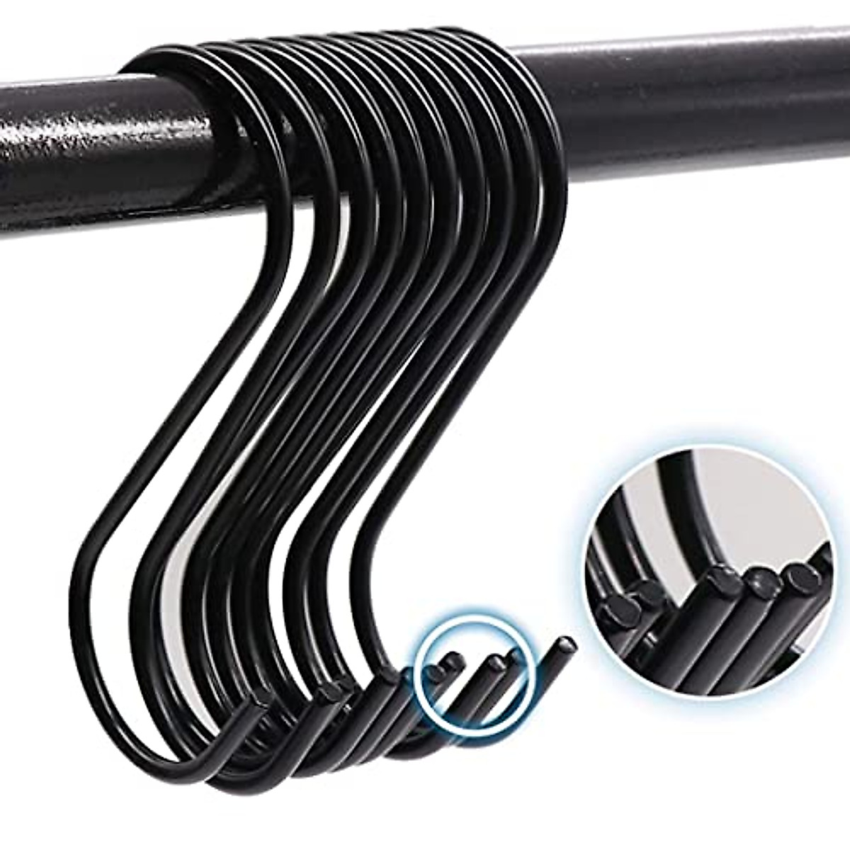 Hook up 10pcs/Set Metal S-Shaped Hook Bathroom Kitchen Coat Hook Multifunctional Storage Hook Hanger Kitchen Stand (Color : Black) jiangyu1994 (Color : Black)