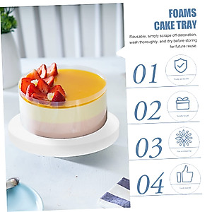 DOITOOL 3pcs Foam Cake Base White Cake Drum Wedding Cake Base Cake Circles Edible Wafer Paper Circle Cake Round Cake Boards Circle Tray Cupcake Foams Cake Plate Sculpture Artificial