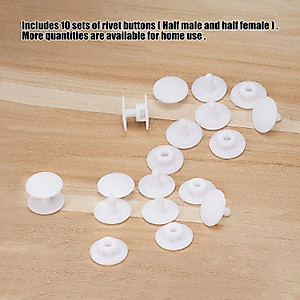 LUAATT Universal Beach Shoes Replacement Rivets,10 Set Repair Plastic Button for Men and Women Summer Shoes Strap (White)