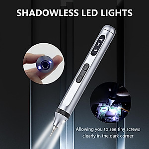 GuDoQi Precision Screwdriver Set 52 in 1, Cordless Rechargeable Mini Electric Screwdriver, LED Display, 48 Magnetic Bits, Power Screwdriver with 2 Lights, Portable Repair Tool Kit for Phone, Laptops