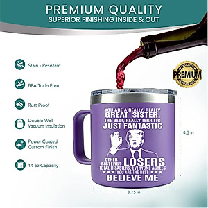 Angie's Box 14Oz Cup - Funny Sister Gifts from sisters - Gifts for Sister - Fun Sister Gifts from Brother - Sister Birthday Gift for Her - Fun Sister Tumbler for Her