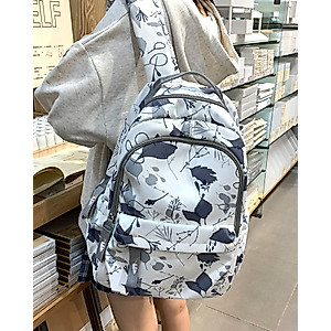 CAMILLEMMA White Backpack for Women Men, Lightweight Casual Travel Daypack,Classic Basic Backpack