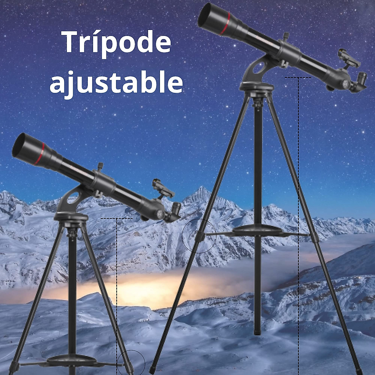 TASCO Spacestation 70x800mm Refractor AZ with Variable LED Red Dot Finderscope Telescope, black, one size (49070800)