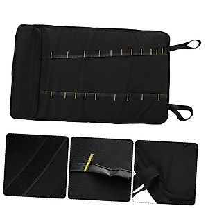 Chef Knife Roll Bag for Chefs, 22 Slots Portable Chef Knife Case Storage Roll Bag with Carry Handle (Black)